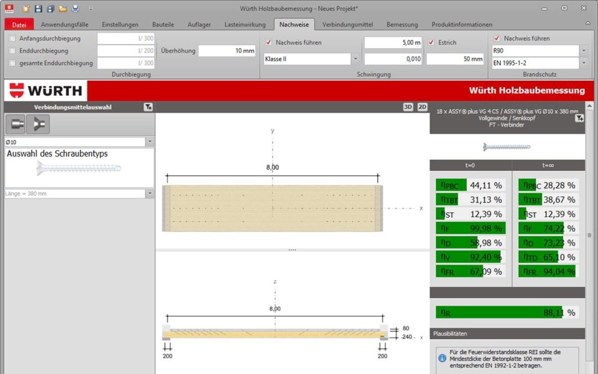 Bemessung mit der Würth Technical | WÜRTH